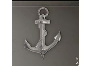 4251757726798 - Deko Anker Wanddeko 70 cm Silber XXL Maritim Aluminium Modern Wohndeko