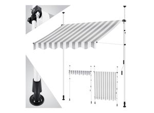 4260692712537 - KESSER® Klemmmarkise mit Handkurbel Balkon Balkonmarkise ohne Bohren UV-beständig höhenverstellbar wasserabweisend  Sonnenschutz Terrassenüberdachung  einfache Montage