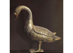 4251757727160 - Dekofigur Deko Gans Gold 46 cm Aluminium Statue Wohndeko Dekoration