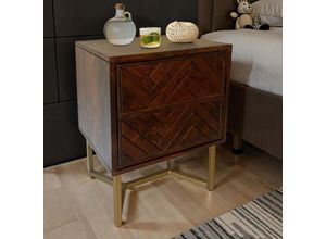 4251757730771 - Nachttisch Nachtkonsole Boxspringbett Massivholz 57 cm Nachtkommode