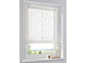 4016478155018 - Raffrollo KUTTI Liv Gr 5 weiß B120cm H140cm Obermaterial 100% Polyester Raffrollos halbtransparent Polyester Hakenaufhängung