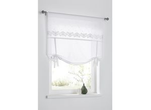 4016478977221 - Raffrollo HEINE HOME Raffrollos Gr 100 cm Stangendurchzug 60 cm weiß (offwhite) Raffrollos halbtransparent
