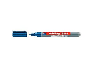 4004764104628 - Whiteboardmarker 361 Schreibfarbe Blau Rundspitze Strichstärke 1 mm trocken abwischbar mit Kappe und Clip nachfüllbar 10 Stück