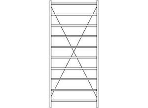 4052939596624 - Grundregal R 3000 10 Böden B 1345 mm x T 600 mm Böden lackiert