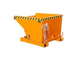 4052462073463 - EXPO® E-600 Späne-Kippbehälter Typ E mit Siebblech öl- & wasserdicht staplertauglich B 1070 x H 1260 x H 835 mm gelborange RAL 2000