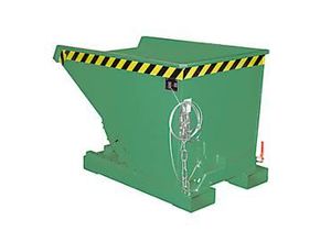 4052462073494 - EXPO® E-300 Späne-Kippbehälter Typ E mit Siebblech öl- & wasserdicht staplertauglich B 770 x H 1260 x H 835 mm resedagrün RAL 6011