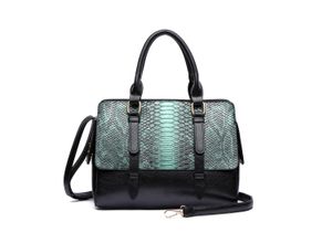 4036673223244 - Umhängetasche Keola Damen Gr B H T 32cm x 22cm x 13cm onesize grün Lederimitat COLLEZIONE ALESSANDRO Taschen schimmerndes geprägtes Material