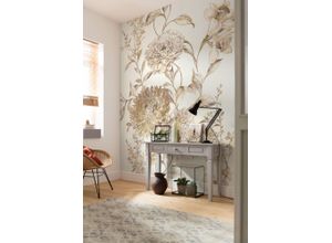 4055065200649 - Fototapete KOMAR Digitaldruck Vlies - Vintage Chrysanthemum - Größe 200 x 250 cm beige (beigegold) Rollen Vlies Tapeten Wohnzimmer Schlafzimmer