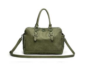 4036673223503 - Schultertasche Amalia Damen Gr B H T 34cm x 24cm x 12cm onesize grün (khaki) Lederimitat COLLEZIONE ALESSANDRO Taschen mit 2 Seitenfächern