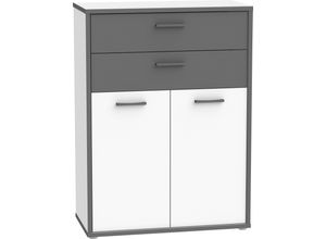 5904767826857 - Kommode Keflav weiß (weiß uni wolfram grau) B845cm H1151cm T415cm Spanplatte Sideboards Breite 845 cm 5904767826857 - Kommode Keflav weiß (weiß uni wolfram grau) B845cm H1151cm T415cm Spanplatte Sideboards Breite 845 cm