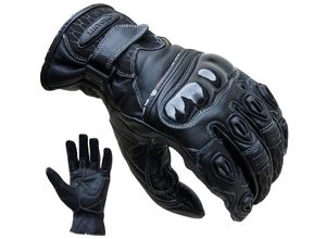 4250606518454 - Motorradhandschuhe PROANTI Gr M schwarz Handschuhe M Obermaterial 100% Rindsleder Innenfutter 100% Polyester aus Leder kurz geschnitten