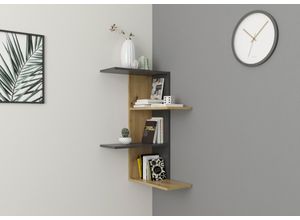 4029494120762 - Eckregal Haarlem braun (artisan eichefarben matera) B45cm H775cm T45cm Holzwerkstoff Spanplatte Melamin Regale Eckregal mit Ablageflächen 4029494120762 - Eckregal Haarlem braun (artisan eichefarben matera) B45cm H775cm T45cm Holzwerkstoff Spanplatte Melamin Regale Eckregal mit Ablageflächen