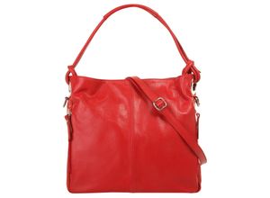 4260543039844 - Shopper SAMANTHA LOOK Damen Gr B H T 31cm x 25cm x 10cm onesize rot Leder leicht glänzend unifarben Taschen echt Leder Made in Italy