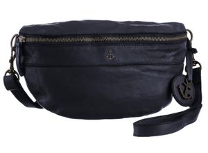 4046478069916 - Gürteltasche HARBOUR 2ND Jutta Damen Gr B H T 28cm x 18cm x 7cm blau (navy) Leder washed Taschen Umhängetasche Bauchtasche mit Ankeranhänger