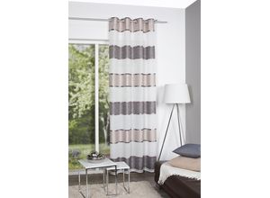 4056751473774 - Vorhang HOME WOHNIDEEN WALTER Gr 1 grau (stein) B140cm H145cm Polyester Gardinen Ösenschal WALTER Querstreifen