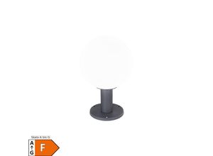 9007371464272 - - Garten Sockelleuchte Außenbeleuchtung Außen E27 Außenlampe Stehlampe Alu Glaskugel opal 1x E27 Fassung DxH 25x38 cm