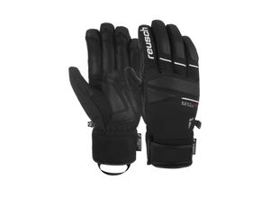 4060485517963 - Skihandschuhe REUSCH Thunder R-TEX XT Damen Gr 105 grau (schwarz weiß) 80% Polyester 14% Ziegenleder 3% Polyurethan 3% Elasthan unifarben Klassisch Handschuhe mit wasser- und winddichter Membran