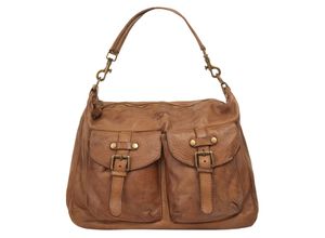 4260543040062 - Umhängetasche SAMANTHA LOOK Damen Gr B H T 40cm x 32cm x 17cm onesize braun (cognac) Leder vintage Taschen echt Leder Made in Italy