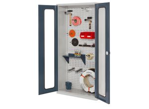 4251142237830 - Systeme ®RasterPlan Werkstückschränke 1950x1000x410mm mit Sichtfenstertüren anthrazitgrau