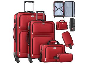 4255598332941 - KESSER® Reisekoffer Set 4-teilig Trolley Kofferset Stoffkoffer mit 3-Ziffern-TSA-Schloss 360° Rollen & Teleskopgriff Kosmetiktasche Handgepäck leichter Koffer & große Koffer für Business & Reisen