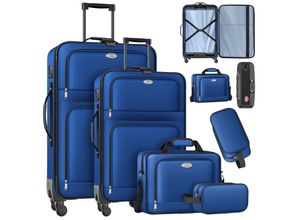 4255598332934 - KESSER® Reisekoffer Set 4-teilig Trolley Kofferset Stoffkoffer mit 3-Ziffern-TSA-Schloss 360° Rollen & Teleskopgriff Kosmetiktasche Handgepäck leichter Koffer & große Koffer für Business & Reisen