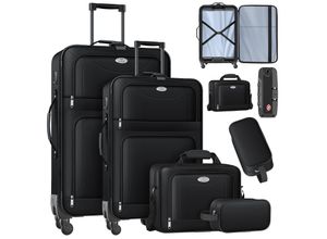 4255598332927 - KESSER® Reisekoffer Set 4-teilig Trolley Kofferset Stoffkoffer mit 3-Ziffern-TSA-Schloss 360° Rollen & Teleskopgriff Kosmetiktasche Handgepäck leichter Koffer & große Koffer für Business & Reisen