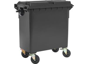 4052939364452 - Müllcontainer aus Kunststoff DIN EN 840 Volumen 770 l BxHxT 1360 x 1330 x 770 mm anthrazit ab 5 Stk kaiserkraft