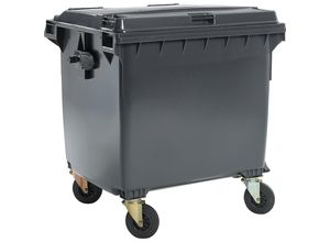 4052939417066 - Müllcontainer aus Kunststoff DIN EN 840 Volumen 1100 l BxHxT 1370 x 1470 x 1115 mm anthrazit ab 5 Stk kaiserkraft