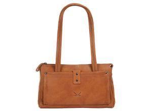 4022581306728 - Umhängetasche SANSIBAR Damen Gr B H T 33cm x 20cm x 10cm onesize braun (cognac) Leder vintage Taschen echt Leder