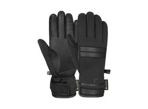 4060485522714 - Skihandschuhe REUSCH Paola GORE-TEX Damen Gr 65 schwarz 42% Polyamid 28% Polyester 18% Ziegenleder 12% Elasthan mehrfarbig Feminin Handschuhe mit wasserdichter und atmungsaktiver Funktion