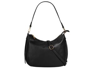 4262427393172 - Umhängetasche CLUTY Damen Gr B H T 31cm x 24cm x 7cm onesize schwarz Leder leicht glänzend unifarben Taschen echt Leder Made in Italy
