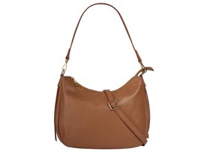4262427393189 - Umhängetasche CLUTY Damen Gr B H T 31cm x 24cm x 7cm onesize braun (cognac) Leder leicht glänzend unifarben Taschen echt Leder Made in Italy