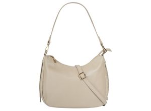 4262427393196 - Umhängetasche CLUTY Damen Gr B H T 31cm x 24cm x 7cm onesize beige Leder leicht glänzend unifarben Taschen echt Leder Made in Italy