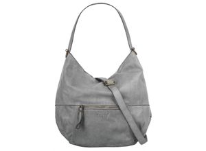4260543056018 - Shopper FORTY Damen Gr B H T 35cm x 30cm x 14cm onesize grau Leder leicht glänzend unifarben Taschen echt Leder Made in Italy