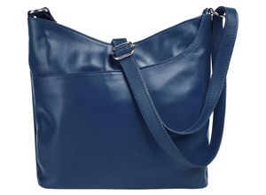4260543051624 - Umhängetasche SAMANTHA LOOK Damen Gr B H T 25cm x 20cm x 5cm onesize blau Leder unifarben Taschen echt Leder Made in Italy