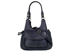 4260543060169 - Umhängetasche SAMANTHA LOOK Damen Gr B H T 37cm x 18cm x 13cm onesize blau Leder leicht glänzend unifarben Taschen echt Leder Made in Italy