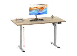4051814435638 - Höhenverstellbarer Schreibtisch stufenlos 71-120 cm elektrisch höhenverstellbar Computerisch Maße 110x50 Bürotisch Lona