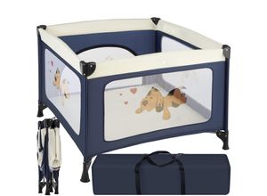 4260473666240 - tectake® Baby Laufstall stabil und kompakt faltbar mit atmungsaktivem Mesh-Gewebe 105 x 105 x 78 cm