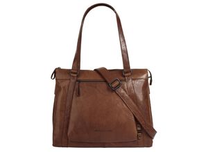 8718749076355 - Shopper SPIKES & SPARROW Damen Gr B H T 42cm x 31cm x 11cm onesize braun (cognac) Leder leicht glänzend unifarben Taschen echt Leder