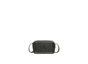 8721187018221 - Mini Bag CALVIN KLEIN RAISED CK CAMERA BAG Damen Gr B H T 20cm x 12cm x 7cm schwarz Lederimitat unifarben Taschen kleine Damen-Umhängetasche Schultertasche Kamerabag mit CK-Logo