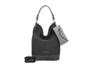 4059065255517 - Schultertasche FRITZI AUS PREUSSEN Izzy07 Olga Damen Gr B H T 17cm x 37cm x 27cm schwarz Baumwolle mehrfarbig Taschen aus veganen und recycelten Materialien
