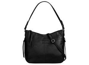 4262434215856 - Shopper BRUNO BANANI Damen Gr B H T 35cm x 28cm x 13cm onesize schwarz Leder leicht glänzend unifarben Taschen echt Leder