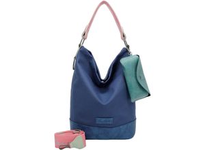 4059065259287 - Schultertasche FRITZI AUS PREUSSEN Izzy07 Olga Damen Gr B H T 17cm x 37cm x 27cm blau Baumwolle mehrfarbig Taschen aus veganen und recycelten Materialien