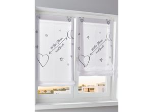 4056751539937 - Raffrollo HEINE HOME Gr 2 grau (weiß grau) B60cm H130cm Raffrollos