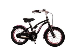 4066708730133 - TPFSports Miracle Cruiser Kinderfahrrad - Mädchen - 14 Zoll - Rücktritt + Handbremse - Mattschwarz