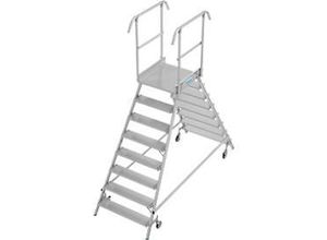4009199821126 - Fahrbare Podestleiter Krause Stabilo Professional beidseitig begehbar 2x8 Stufen 600 x 700 mm Plattform 3950 mm Arbeitshöhe