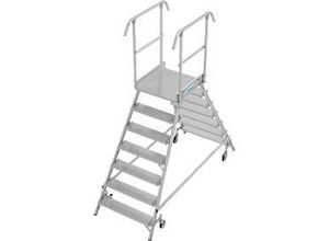 4009199821119 - Fahrbare Podestleiter Krause Stabilo Professional beidseitig begehbar 2x7 Stufen 600 x 700 mm Plattform 3700 mm Arbeitshöhe