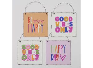 4066076282678 - Schild HAPPY (BHT 17x17x10 cm)