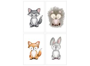 8714597625738 - Bilder-Set FOREST ANIMALS (LBH 20x20x30 cm) LBH 20x20x30 cm bunt