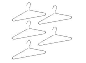 4008838316542 - Kleiderbügel WENKO Modell Lux silber (silberfarben) B42cm H08cm T08cm Aluminium Kleiderbügel Garderobenbügel aus Aluminium minimalistisches Design
